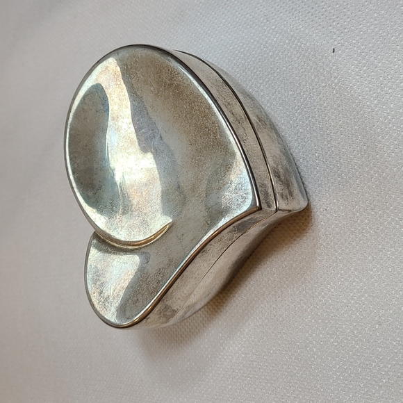 Vintage | Accents | Vintage Silver Plate Heart Shaped Stylized Velvet ...